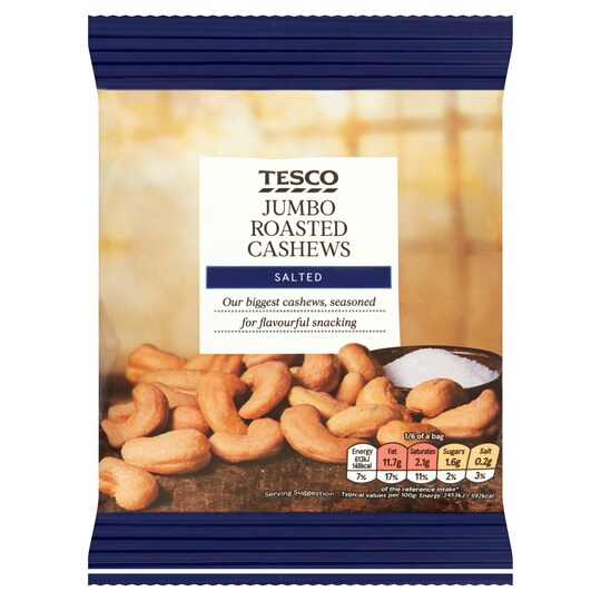 Tesco Jumbo Roasted Salted Cashew Nuts 150G - Tesco Groceries
