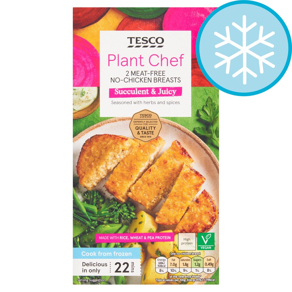 Tesco Plant Chef 2 Meat Free No-Chicken Breasts 180G - Tesco Groceries
