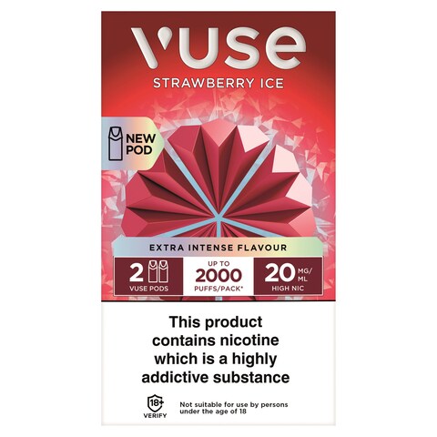 Vuse Strawberry Ice Vuse Pods 20mg/ml 2 Pack - Tesco Groceries