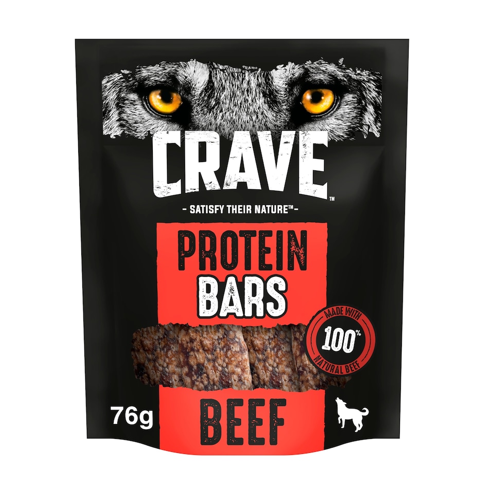 Crave Dog Treat Protein Chew With Beef 76G - Tesco Groceries