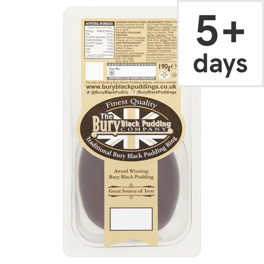 Traditional Bury Black Pudding 190G - Tesco Groceries