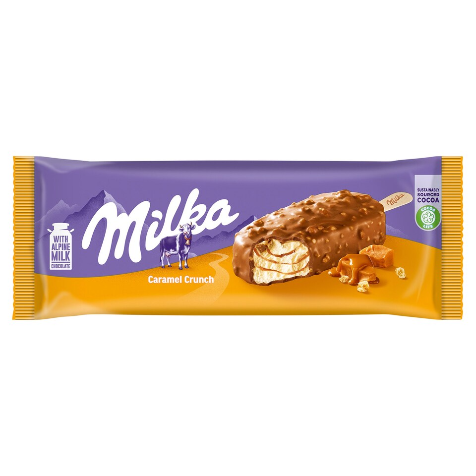 Milka Caramel Crunch mrazený krém 90 ml - Tesco Groceries