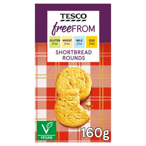 Tesco Free From Oat Shortbread Rounds 160g - Tesco Groceries