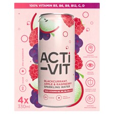 Activit Drink Blackcurrant Apple & Raspberry 4X330ml - Tesco Groceries