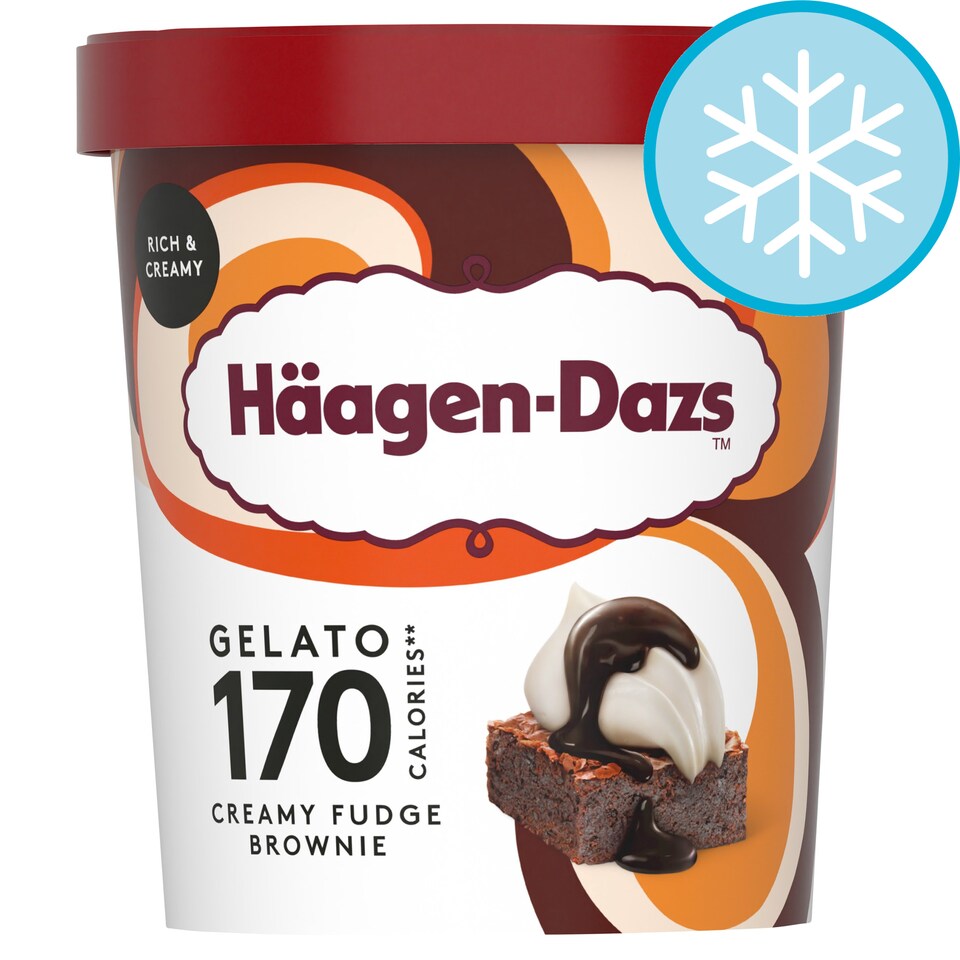 Haagen Dazs Gelato Creamy Fudge Brownie Ice Cream 460Ml - Tesco Groceries