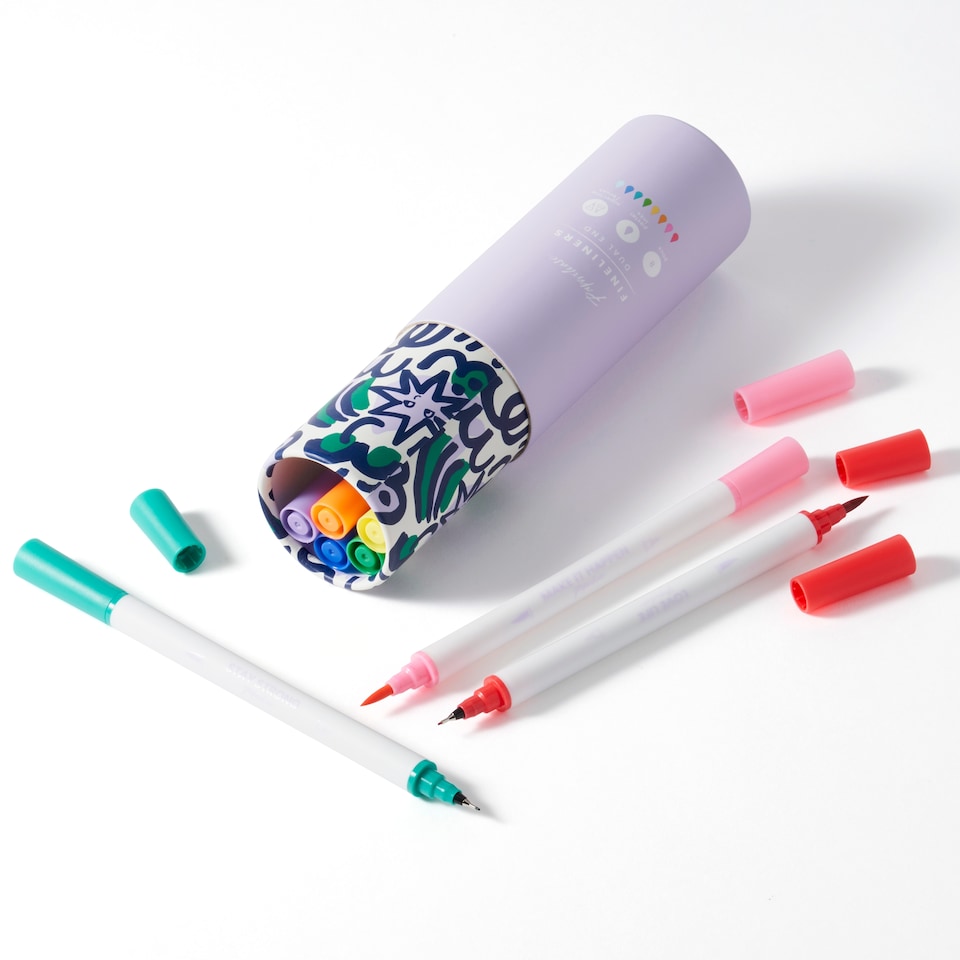 Paperchase Artful Scribbles 8pk Dual End Fineliners - Tesco Groceries