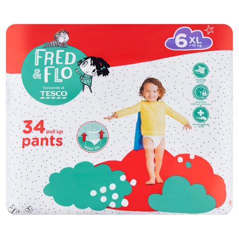 Fred & Flo Pants XL 6 +15 kg 34 pcs - Tesco Groceries