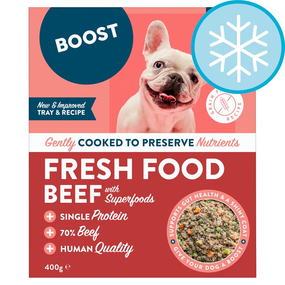 Boost Pet Beef with Superfoods Meal for Dogs 400g - Tesco Groceries