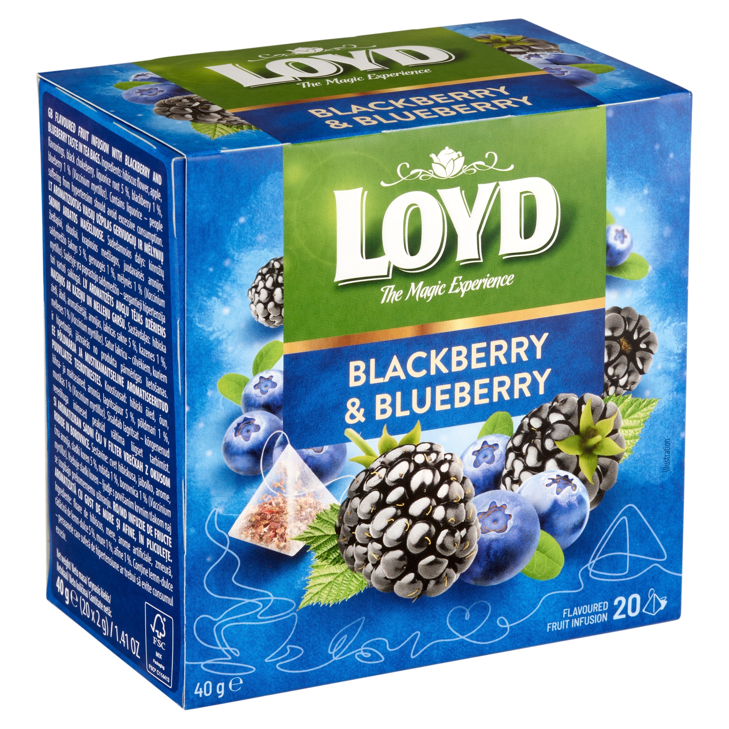 Loyd fekete áfonya és szeder íz& filteres gyümölcstea 20 filter 40 g ...