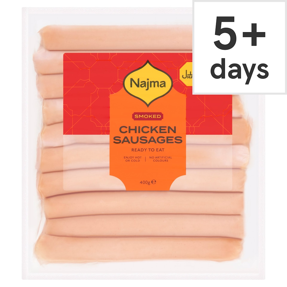 Najma Halal Chicken Smoked Sausages 400G - Tesco Groceries
