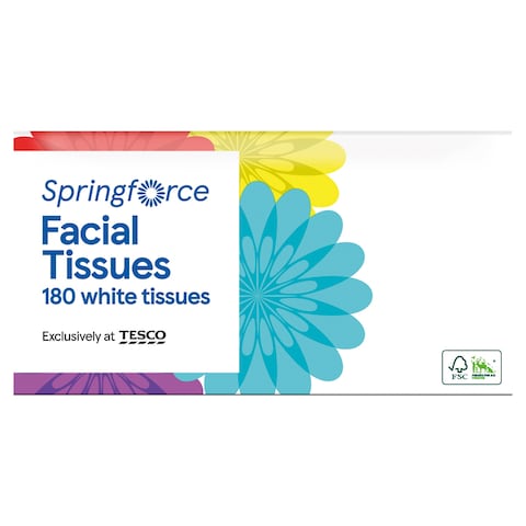 Springforce Facial Tissues 180 Sheets - Tesco Groceries