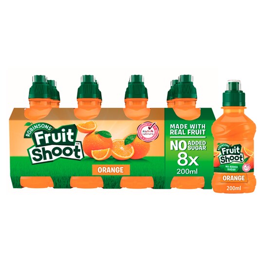 Robinsons Fruit Shoot Orange No Added Sugar 8X200ml - Tesco Groceries