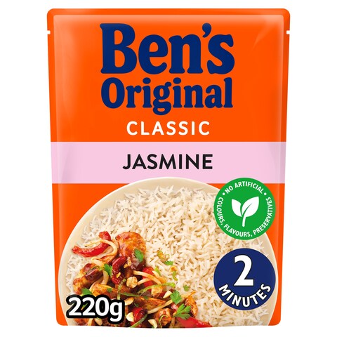 Ben's Original Jasmine Microwave Rice 220g - Tesco Groceries