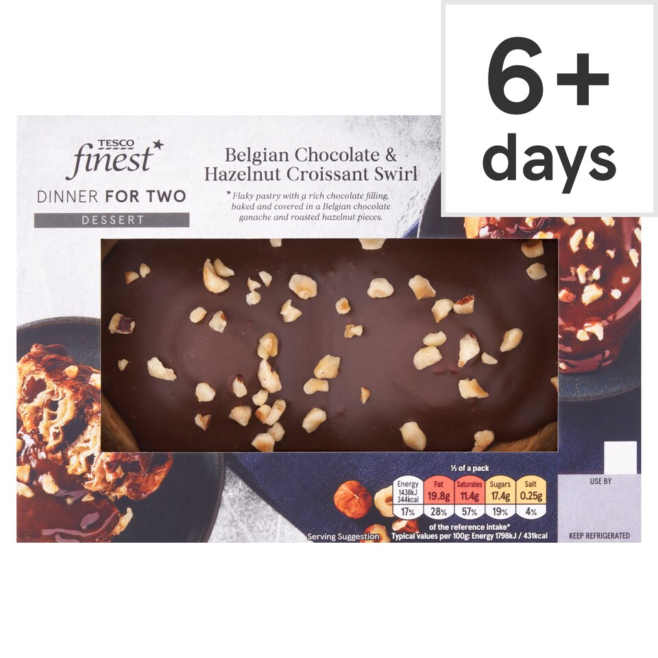 Tesco Finest Belgian Chocolate and Hazelnut Croissant Swirl 160g ...