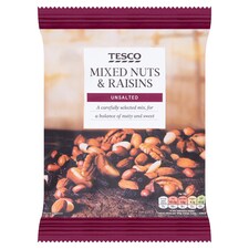 Tesco Unsalted Mixed Nuts & Raisins 500G - Tesco Groceries