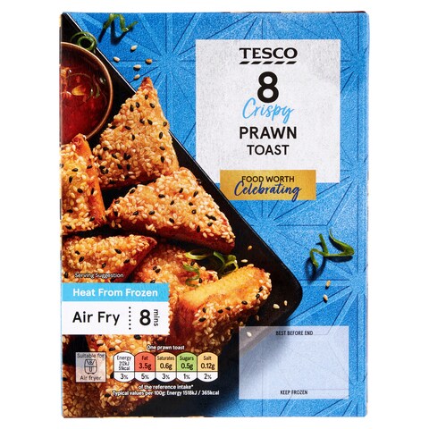 Tesco Crispy Prawn Quick-Frozen Toast 8 pcs 120 g - Tesco Groceries