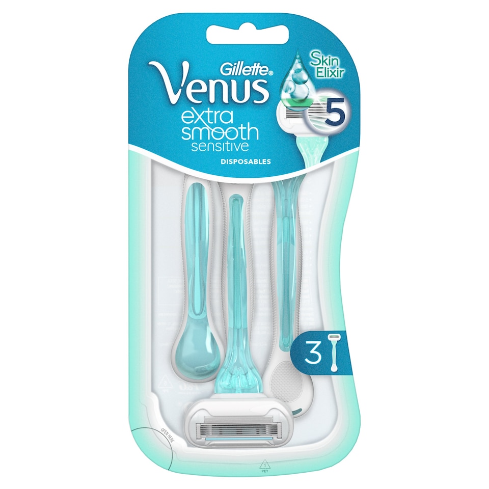 Venus Extra Smooth Sensitive Disposable Razors - 3 Pack - Tesco Groceries