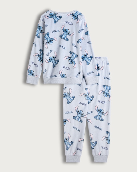 Disney Lilo and Stitch Minky Fleece Pyjamas in Grey - Tesco Groceries