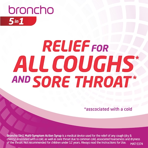 BRONCHO 5 in 1 Multi Symptom Syrup 120ml - Tesco Groceries