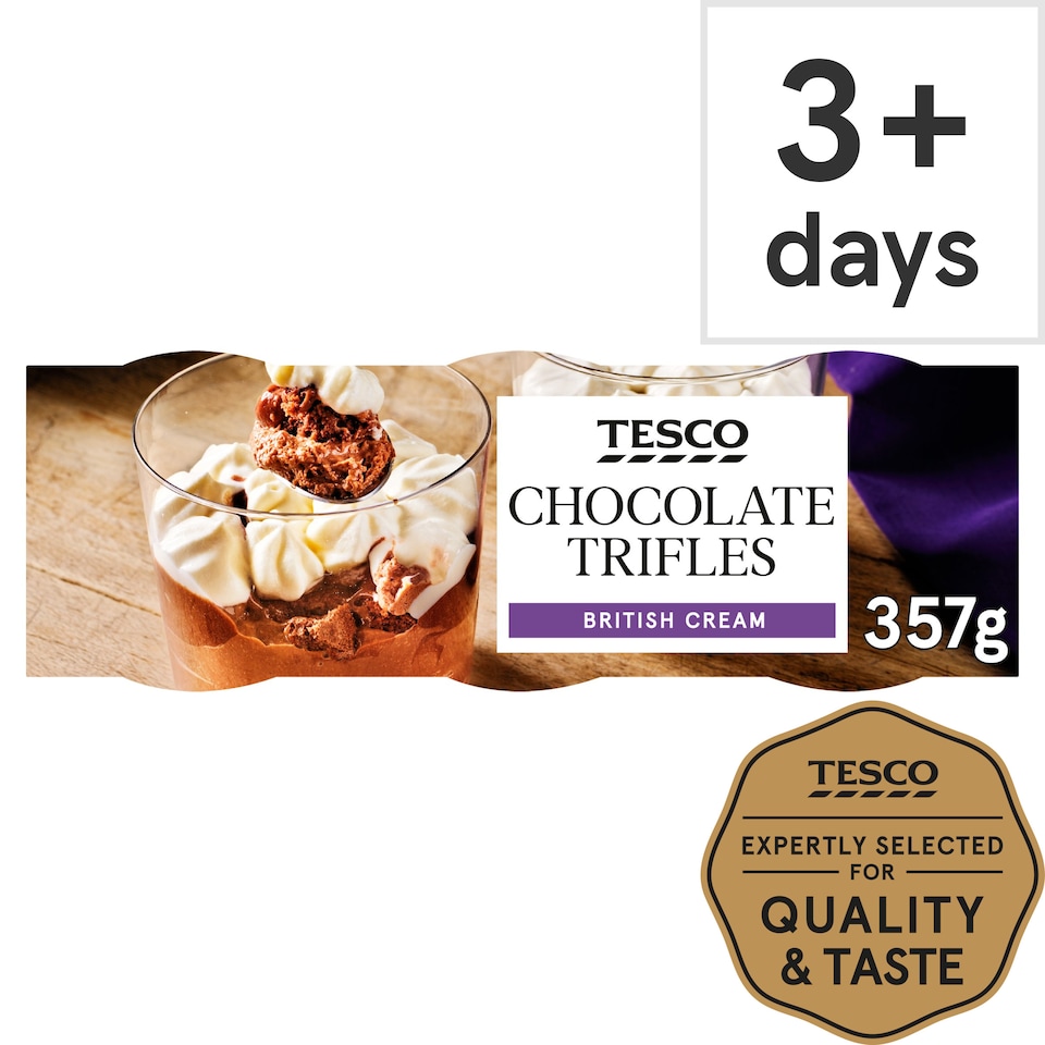 Tesco Chocolate Trifle 3 X 119G - Tesco Groceries