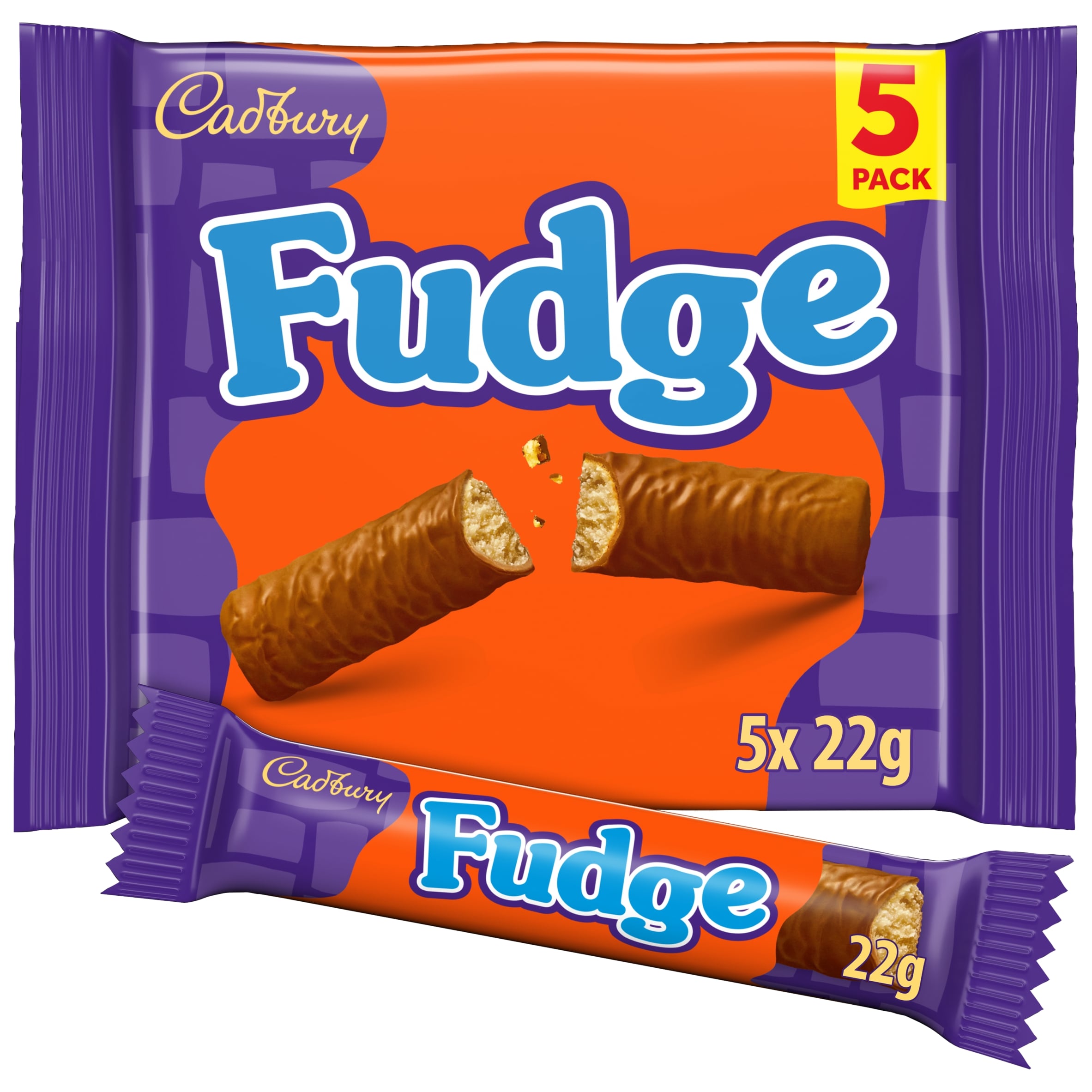 Cadbury Fudge Chocolate Bar 5 Pack Multipack 110g - Tesco Groceries