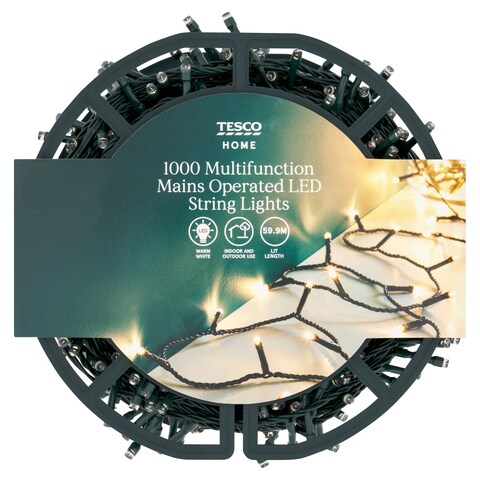 Tesco 1000 Multifunction Warm White Christmas Lights - Tesco Groceries