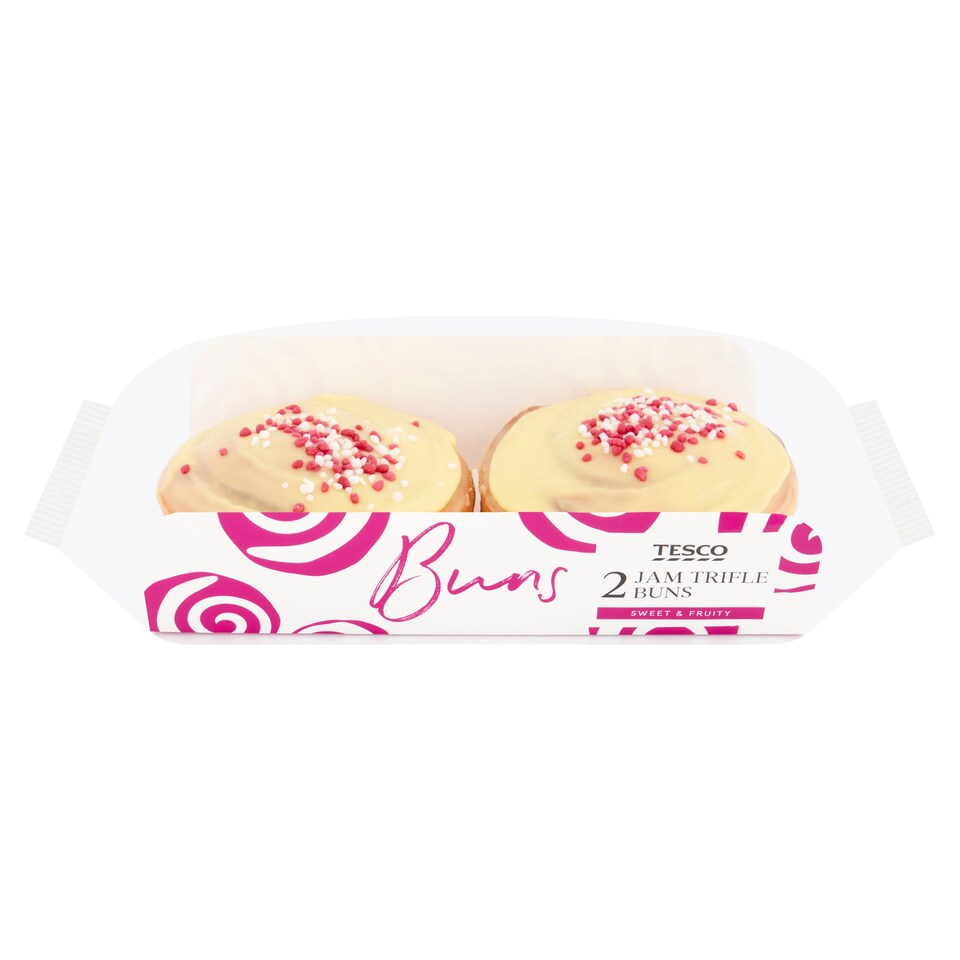 Tesco Jam Trifle Buns 2 Pack - Tesco Groceries