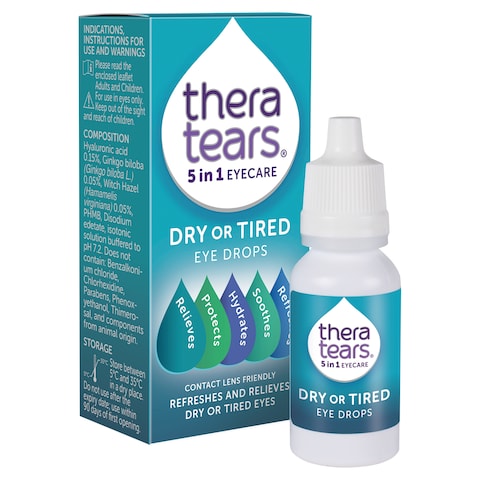 Thera Tears 5 In 1 Dry & Tired Eye Drops 10Ml - Tesco Groceries
