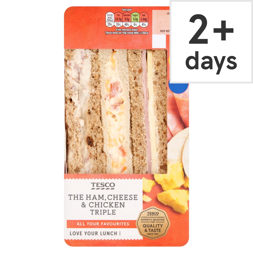 Tesco The Ham Cheese & Chicken Triple Sandwich - Tesco Groceries