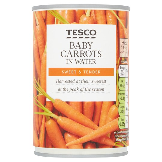 Tesco Baby Carrots In Water 300G - Tesco Groceries