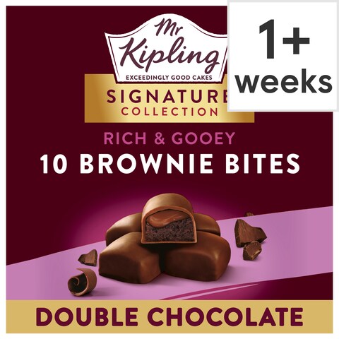 Mr Kipling Gooey Brownie Bites - Double Chocolate 10 Pack - Tesco Groceries