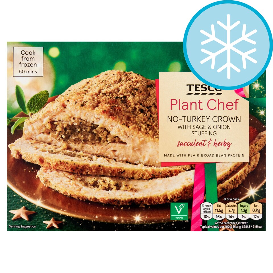 Tesco Plant Chef No-Turkey Crown with Sage & Onion Stuffing 400g ...