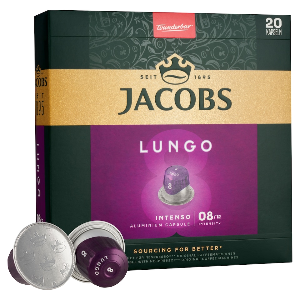 Jacobs Lungo Intenso Ground-Roasted Coffee in Capsules 20 pcs 104 g ...