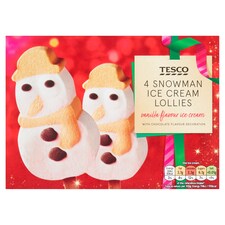Tesco 4 Snowman Ice Cream Lollies 140g - Tesco Groceries