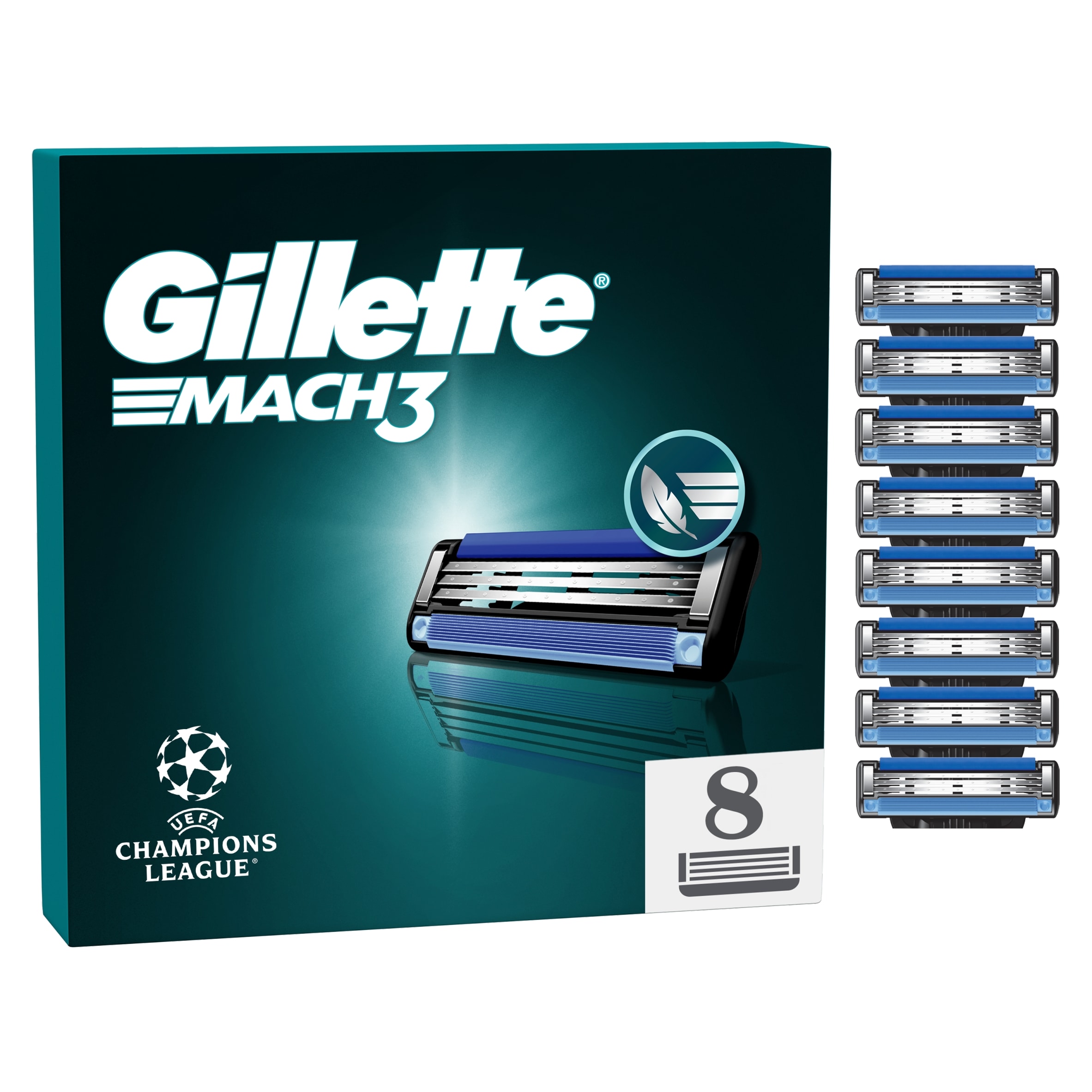 Gillette Mach 3 Men's Razor Blades Refills 8 Pack - Tesco Groceries