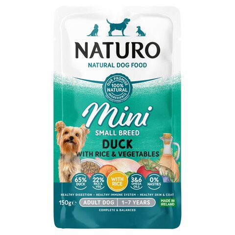 Naturo Mini Duck with Rice & Vegetables Dog Food 150g - Tesco Groceries