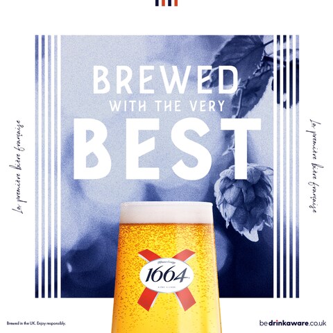 Kronenbourg 1664 Lager Beer - 4 x 568ml Cans - Tesco Groceries