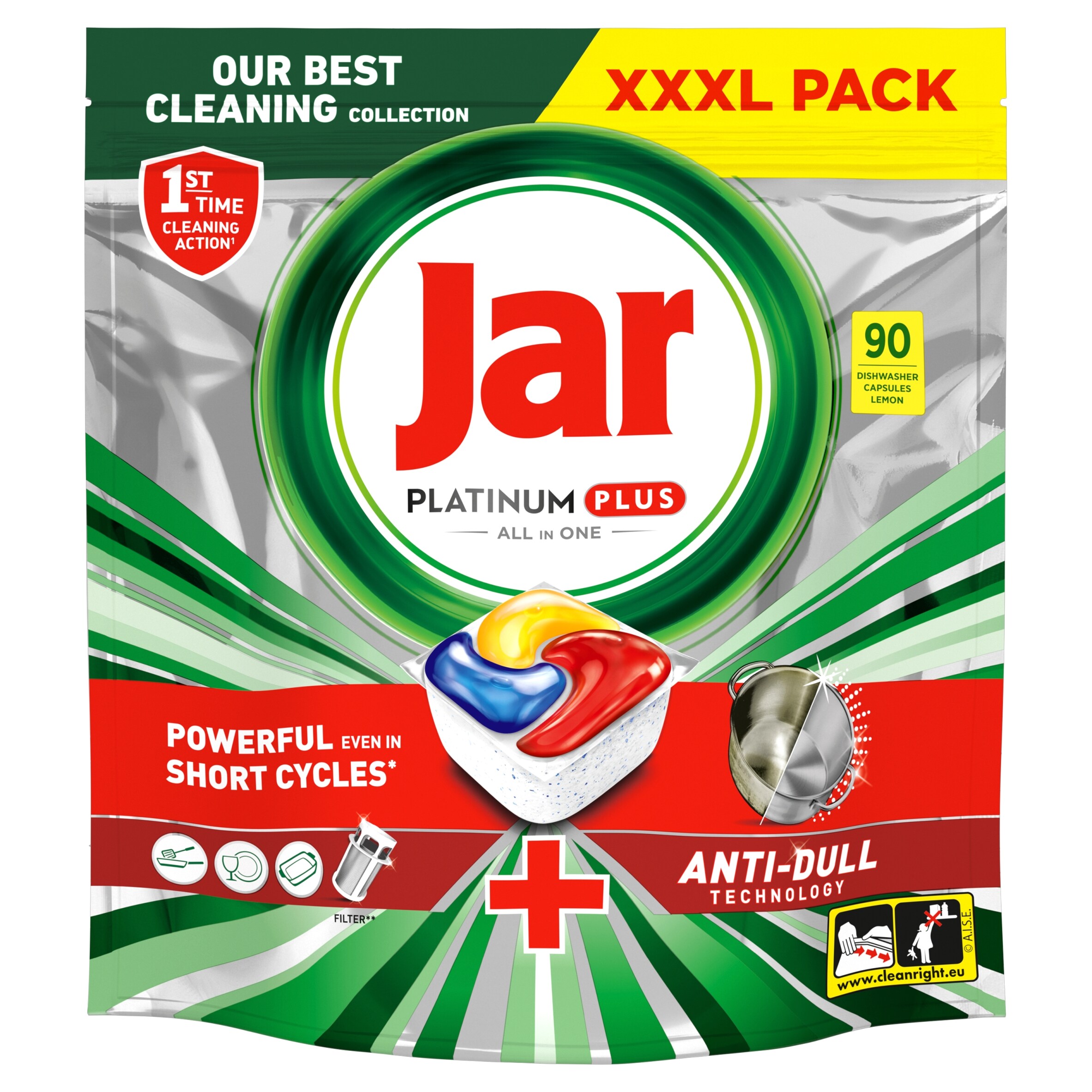 Jar Platinum Plus All In One Tablety Do Umýva&ky Riadu, Citrón, 90 ...