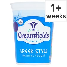 Creamfields Greek Style Natural Yogurt 500G - Tesco Groceries