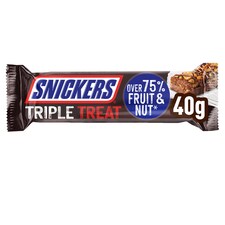 Snickers Triple Treat Fruit Nut & Chocolate Bar 40G - Tesco Groceries