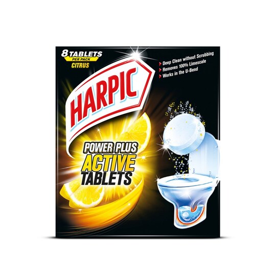 Harpic Power Plus Active Tablets 8 Pack 200G - Tesco Groceries