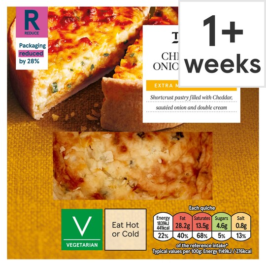 Tesco Cheese & Onion Quiche 160G - Tesco Groceries