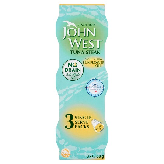 John West Limited No Drain Tuna Steaks In Oil 3X60g - Tesco Groceries