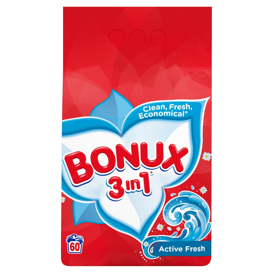 Bonux 3in1 Active Fresh Powder Detergent 4,5 kg - Tesco Groceries