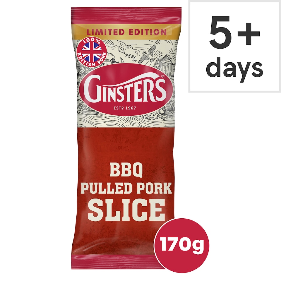 GINSTERS BBQ PULLED PORK SLICE 170G - Tesco Groceries