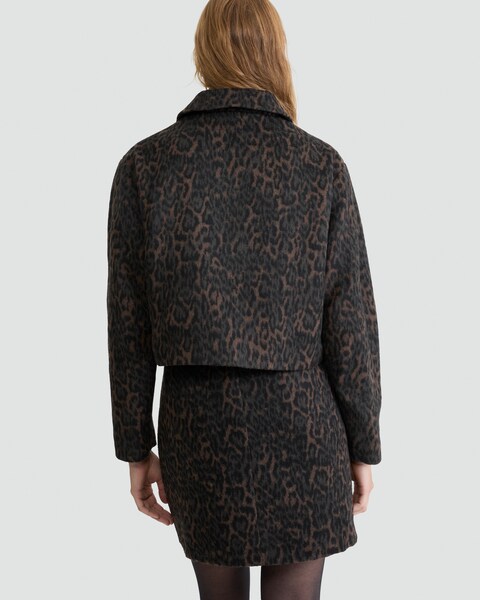 F&F Brushed Leopard Print Cropped Jacket in Brown - Tesco Groceries