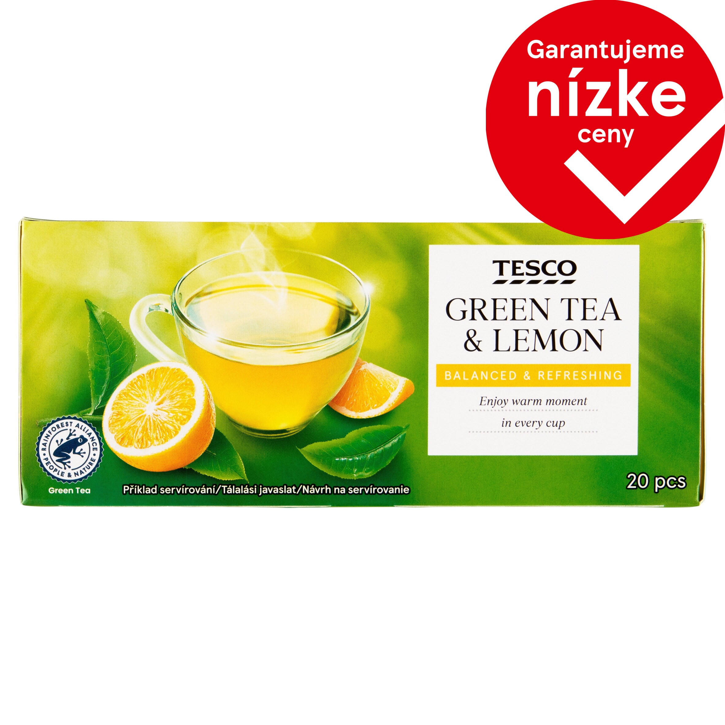Tesco Green Tea & Lemon 20 x 1.75 g (35 g) - Tesco Groceries