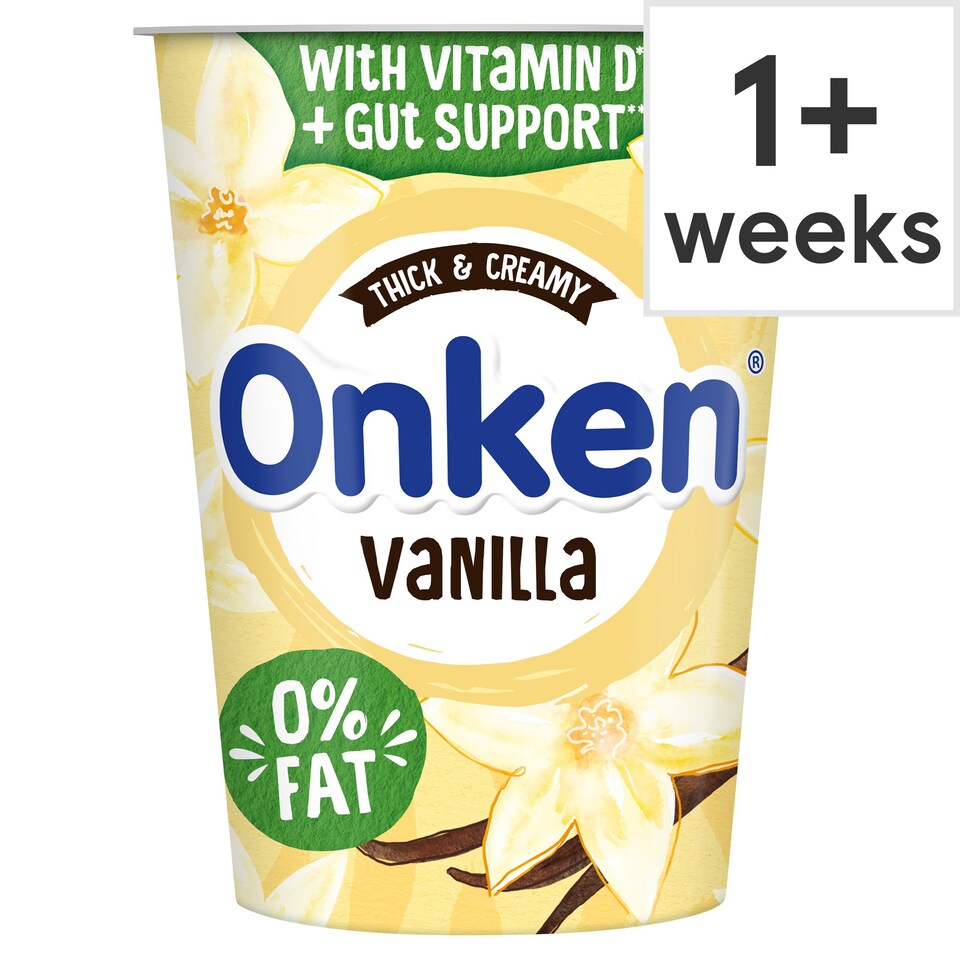 Onken Fat Free Vanilla Yogurt 450G - Tesco Groceries
