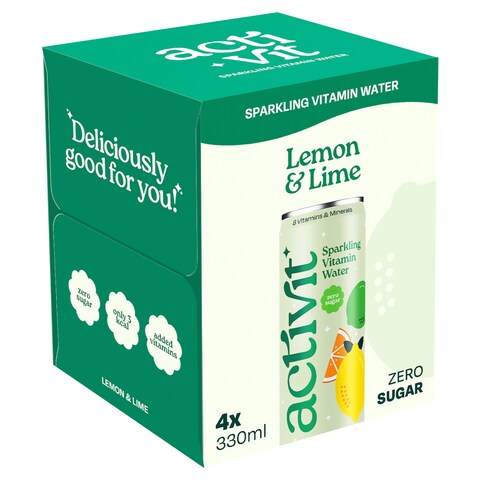 Activit Lemon Lime & Orange Sparkling Water 4 X 330Ml - Tesco Groceries