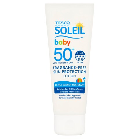 Tesco Soleil Baby Fragrance-Free Sun Protection Lotion SPF50+ 75ml ...